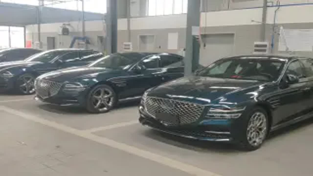 今天到了很多新车，塔斯曼蓝的G80真是大众明星呢！ - YouTube