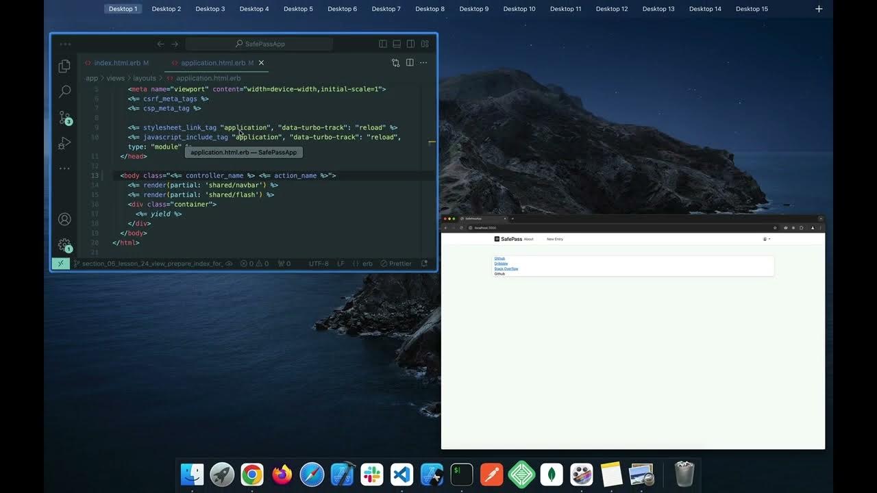 Ruby on Rails 8 and Hotwire : Build a Password Manager - View - Prepare Index for SPA - YouTube