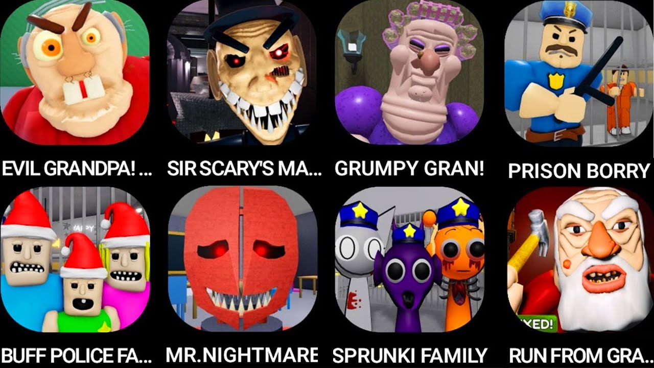 EVIL GRANDPA!,SIR SCARY'S MANSION,GRUMPY GRAN!,Roblox,BUFF POLICE ...
