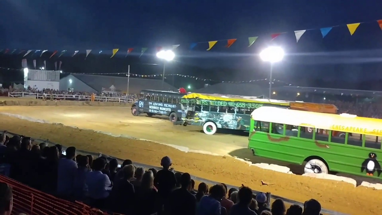 Cecil County school bus demolition Derby - YouTube
