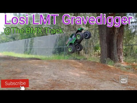Losi LMT Gravedigger at Lake Park BMX track with @jbsrcs6273 - YouTube