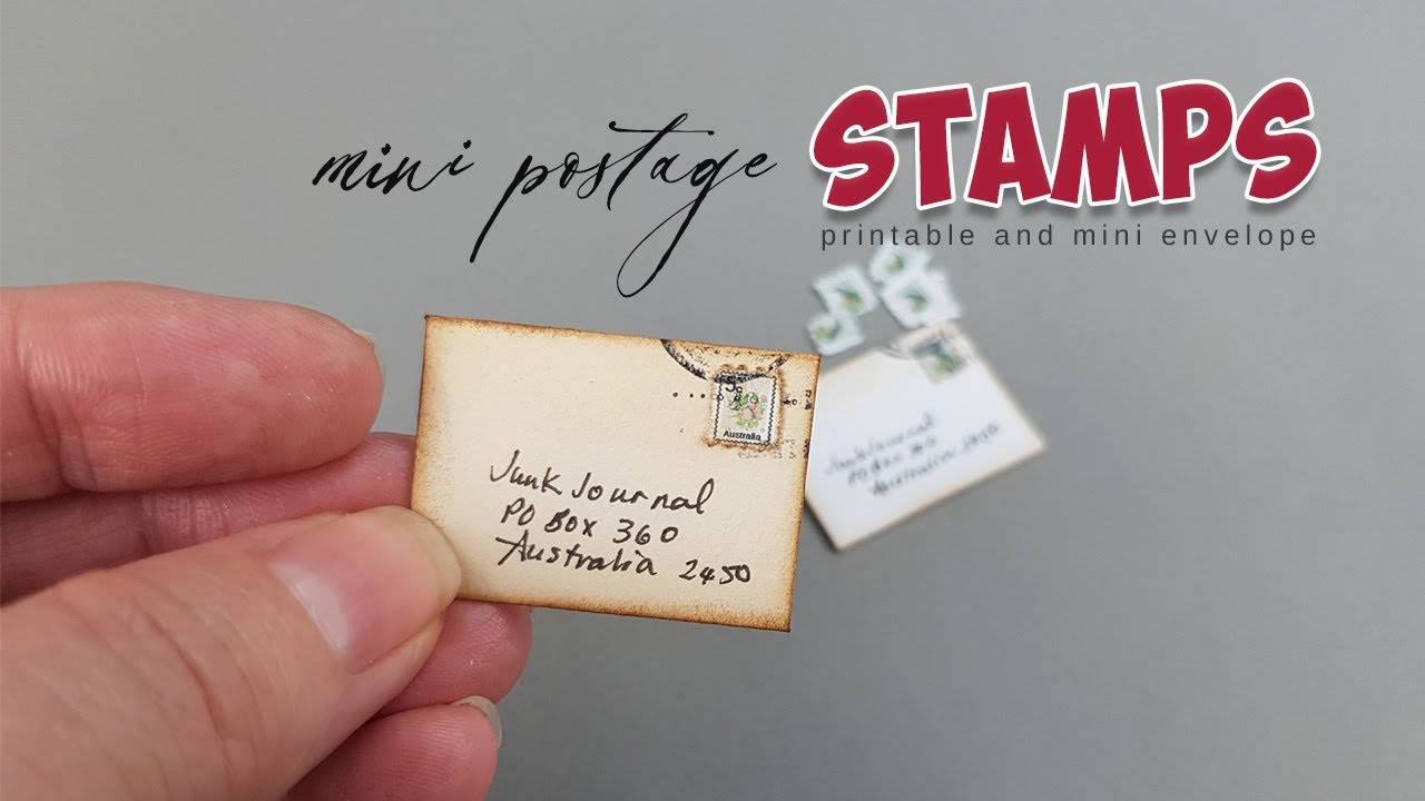 mini postage stamps and envelopes Junk Journal ideas - YouTube