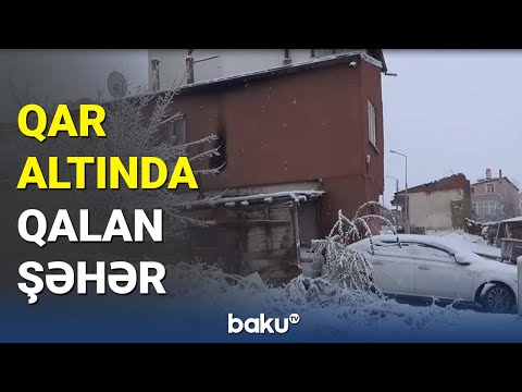 Türkiyədə qış mənzərəsi: bu şəhərə güclü qar yağdı
