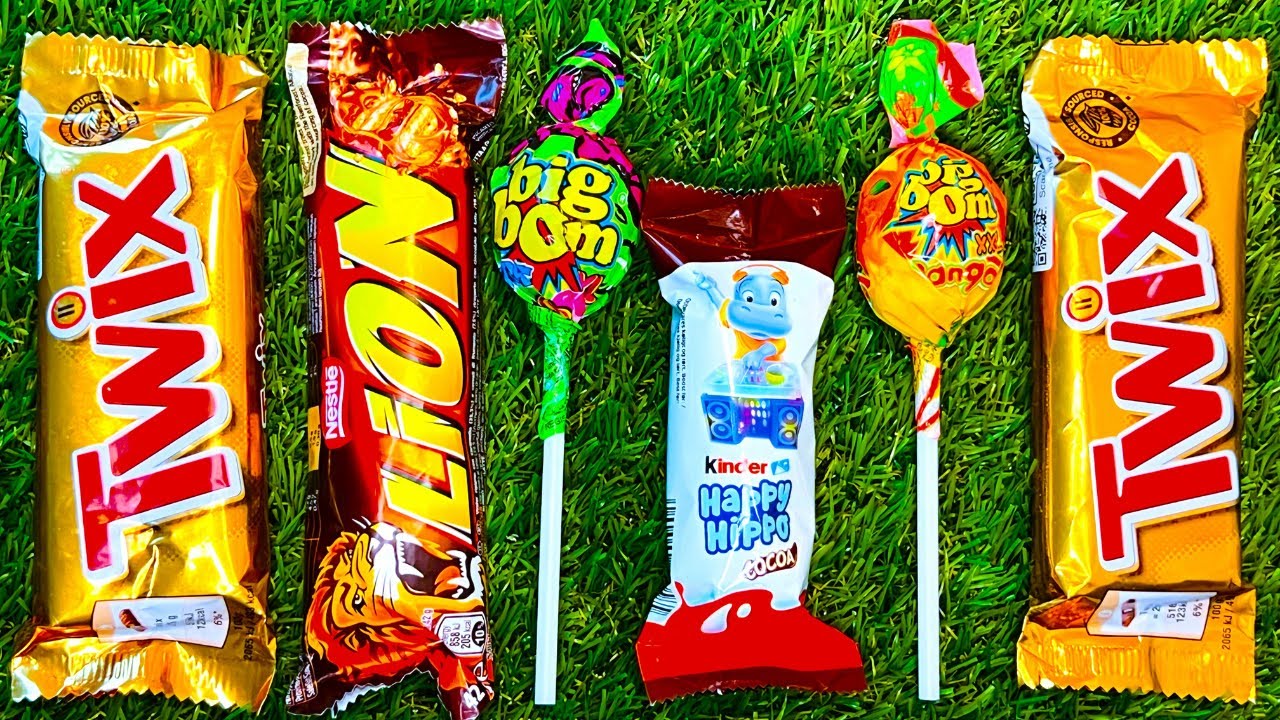 Rare Huge rainbow lollipops Candy Unboxing and gummy chocolates cutting ...