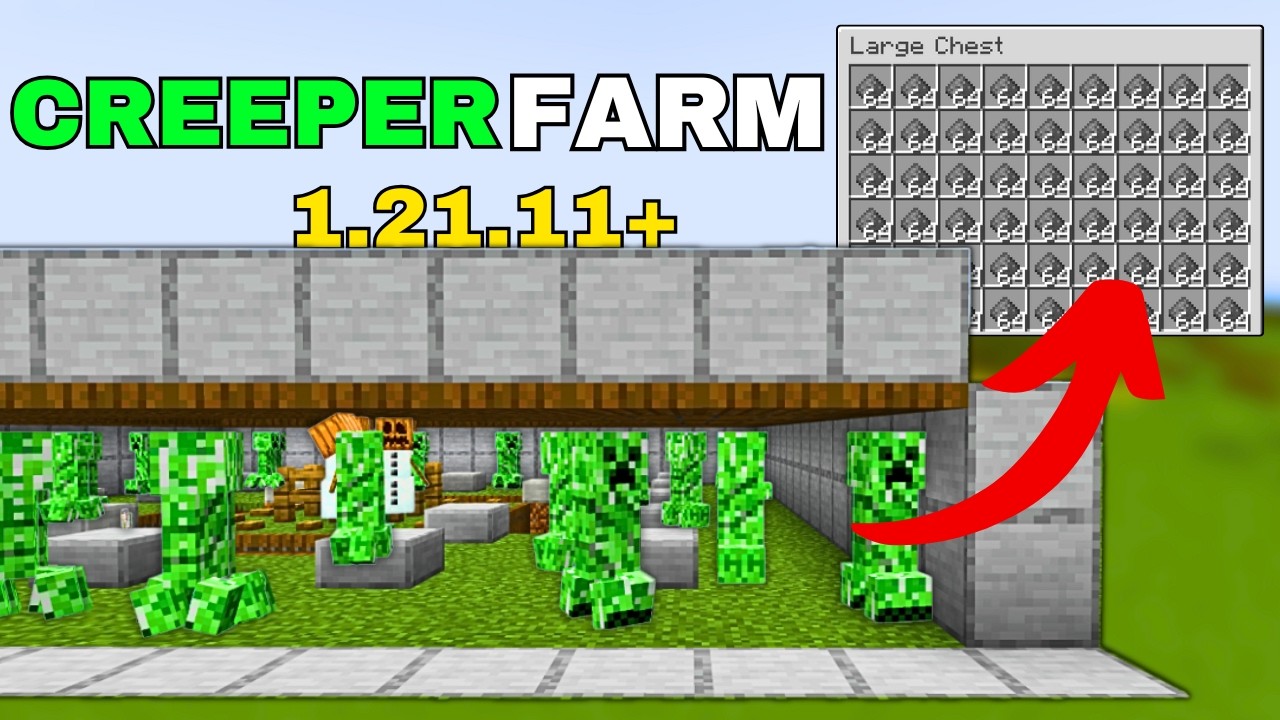 Easiest Minecraft CREEPER Farm 1.21.11+ - NEW Tutorial - YouTube
