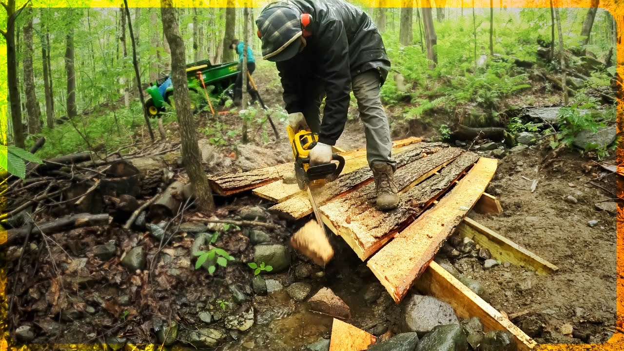 Building A Bridge Over a Brook With Scrap Lumber and Then Fixing It ...