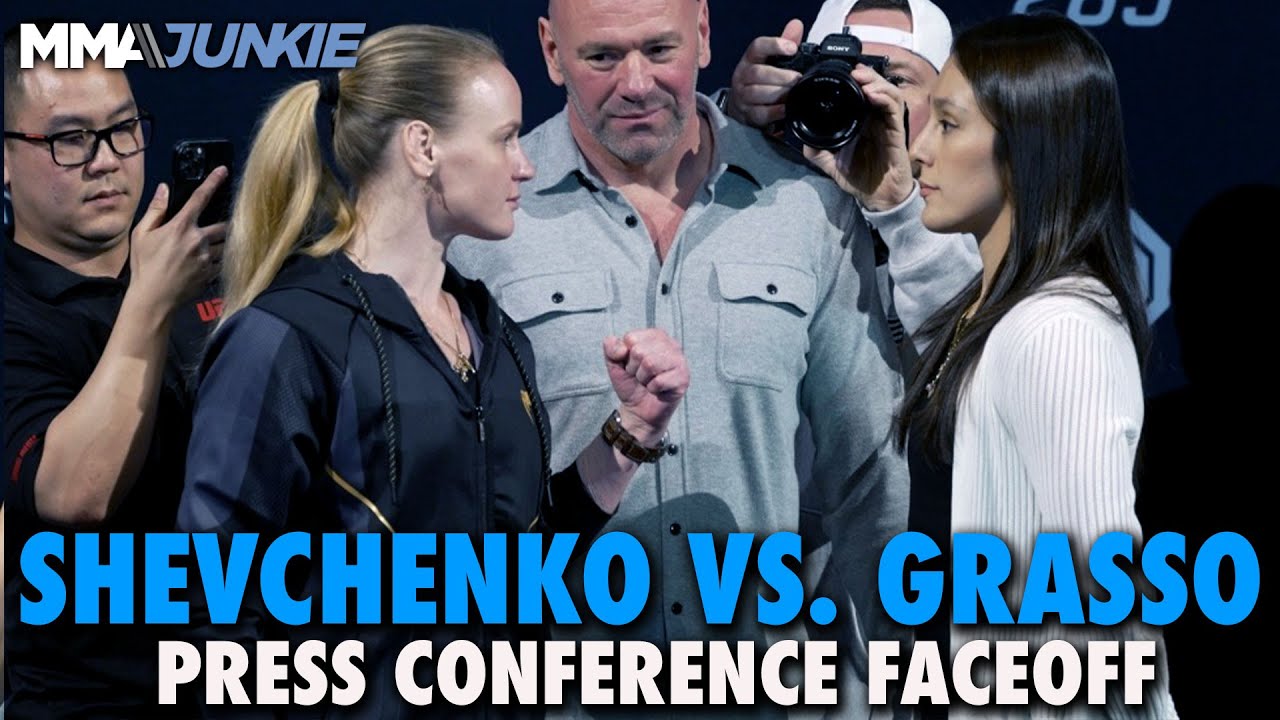 Valentina Shevchenko vs. Alex Grasso Faceoff At UFC 285 Pre-Fight Press ...