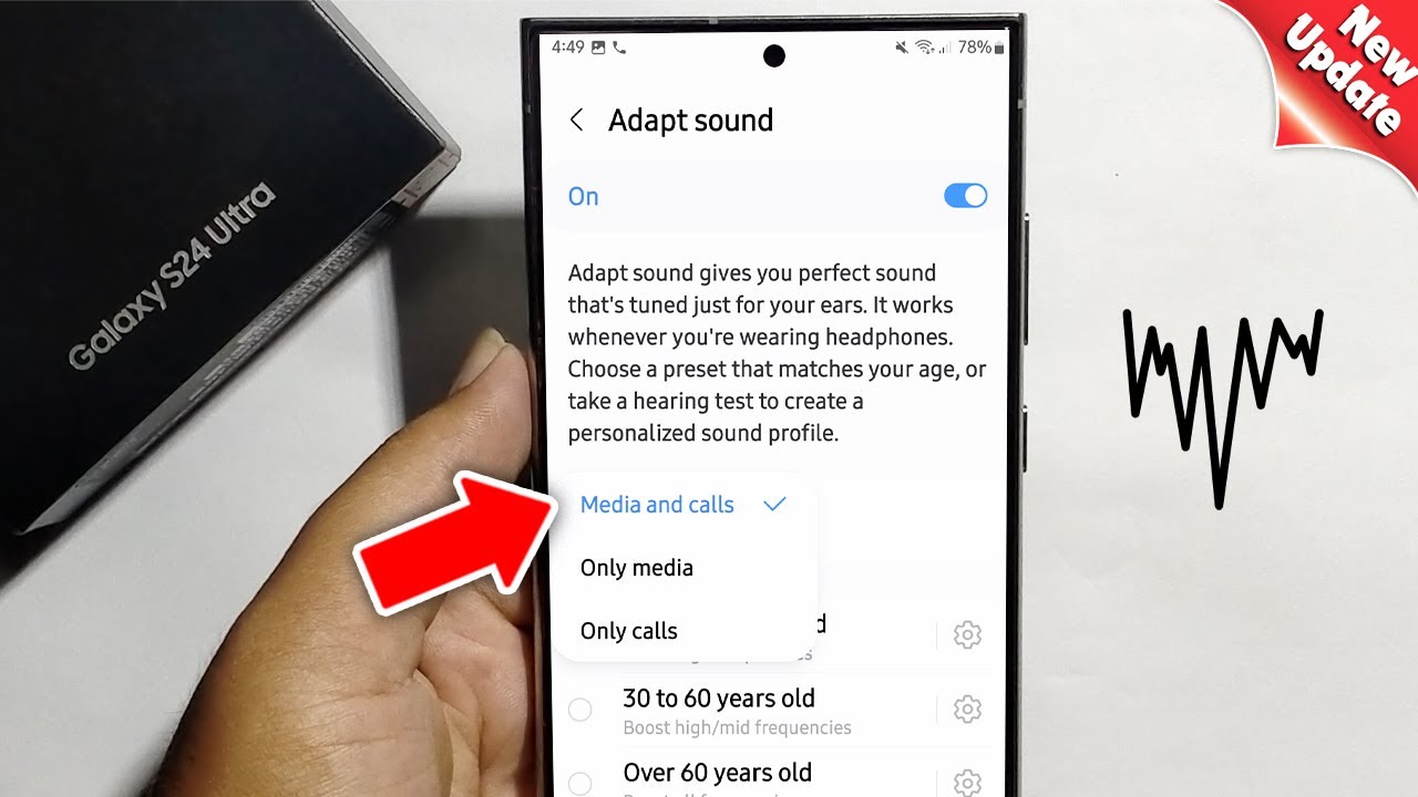 How to apply the adapt sound setting for media and calls on Samsung ...