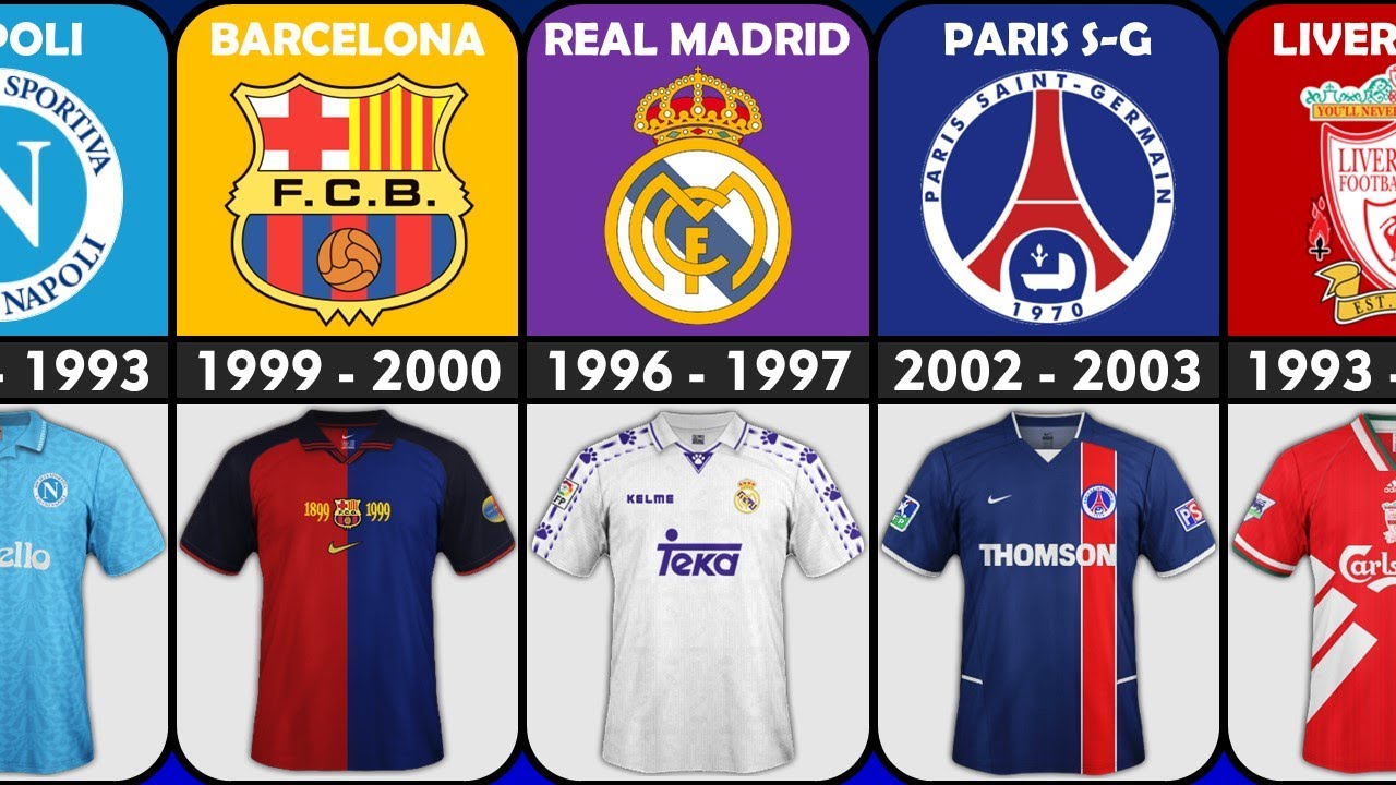 THE BEST CLASSIC JERSEYS from Famous European Clubs - YouTube