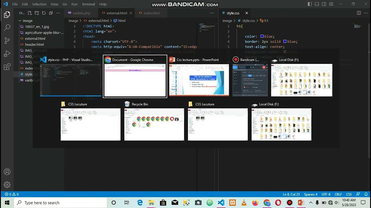 Creation of Css External Style Sheet - YouTube