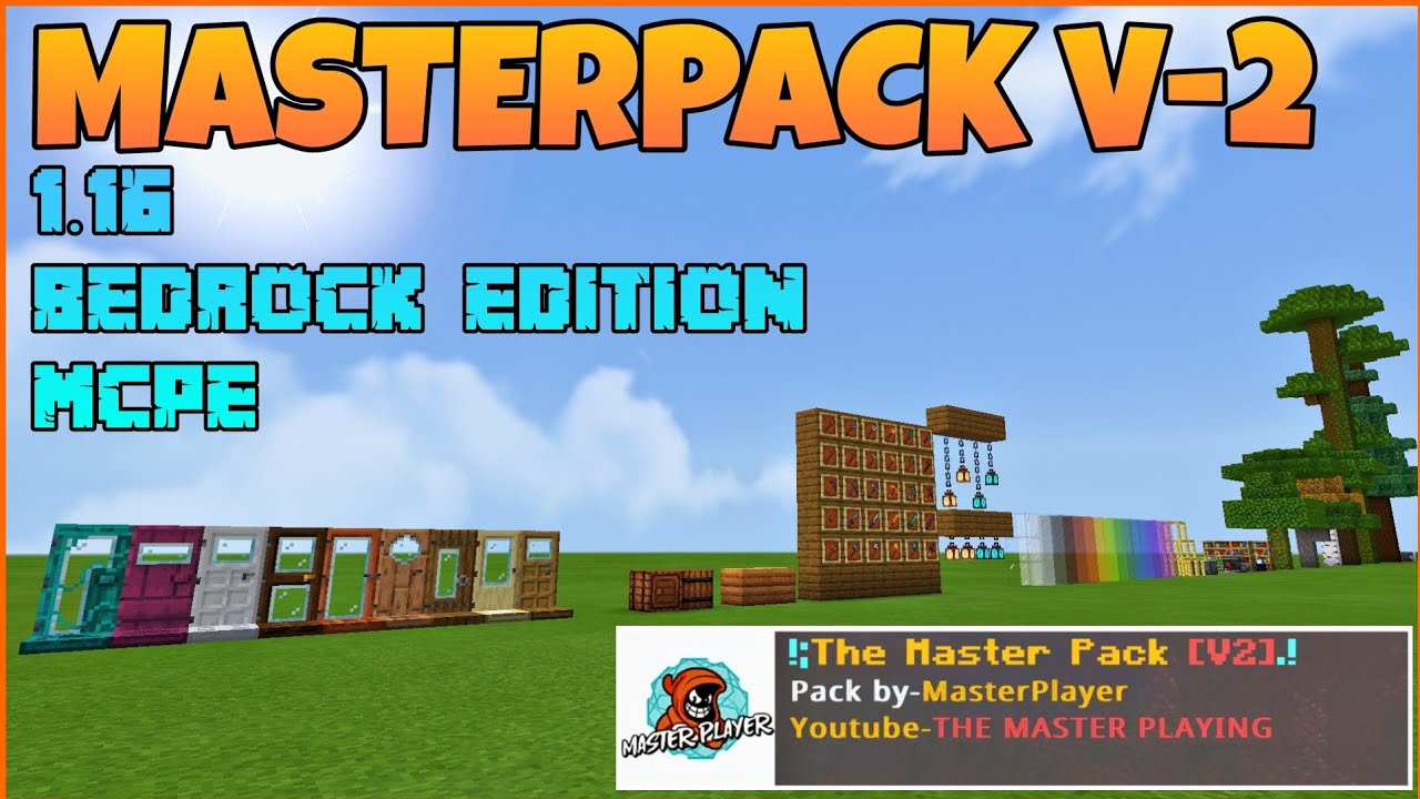 MASTERPACK V-2 TEXTURE PACK RELEASE | MCPE / BEDROCK EDITION - YouTube