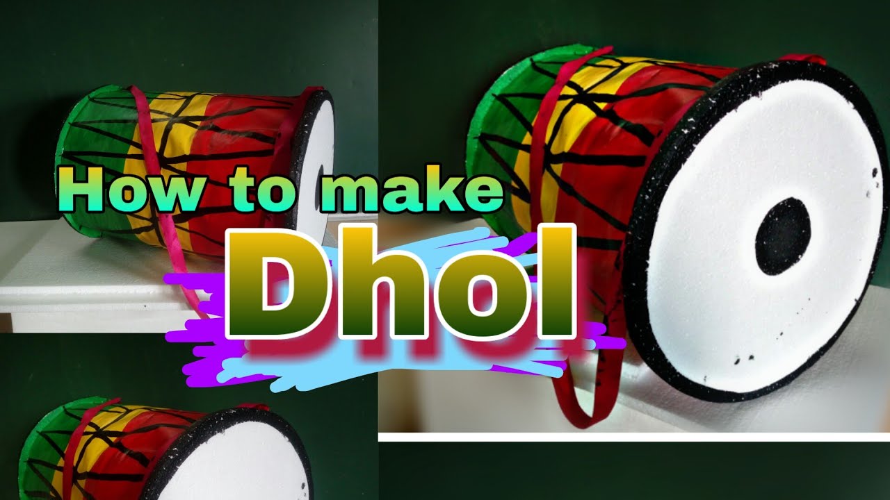 Thermocol art | how to make Dhol | shlok ashu - YouTube