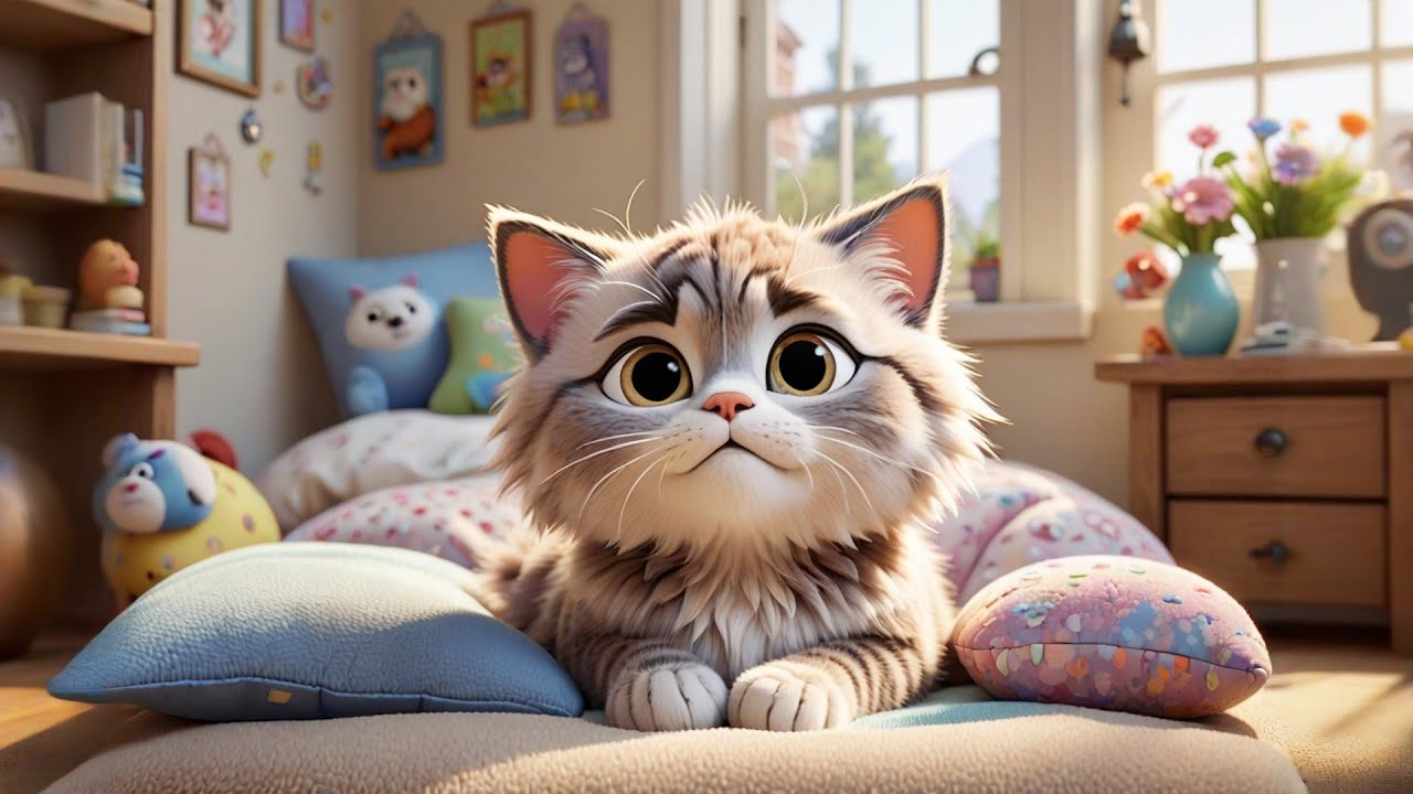 Lulu Cat Hugs a Pillow | Cozy Song for Kids | Nursery Rhymes and Baby ...