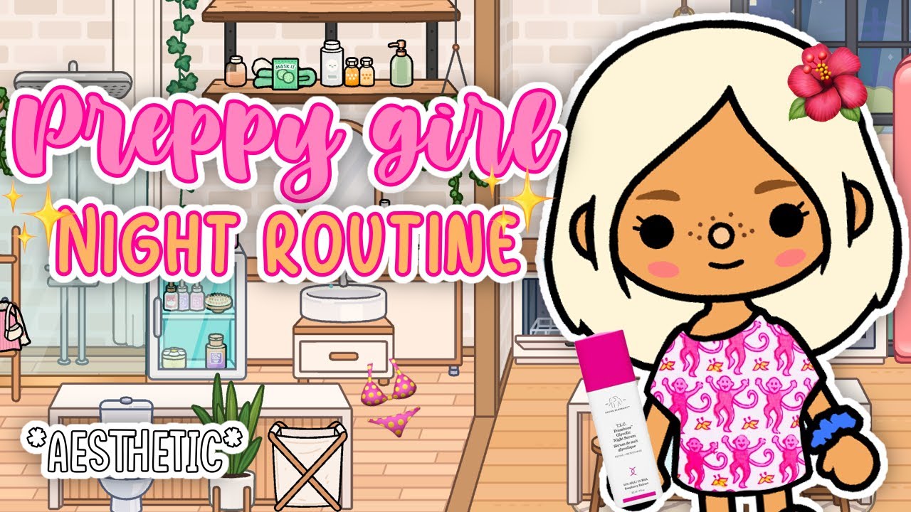 Preppy Night Routine😌🌺| *AESTHETIC*🐬| Toca Boca Roleplay - YouTube