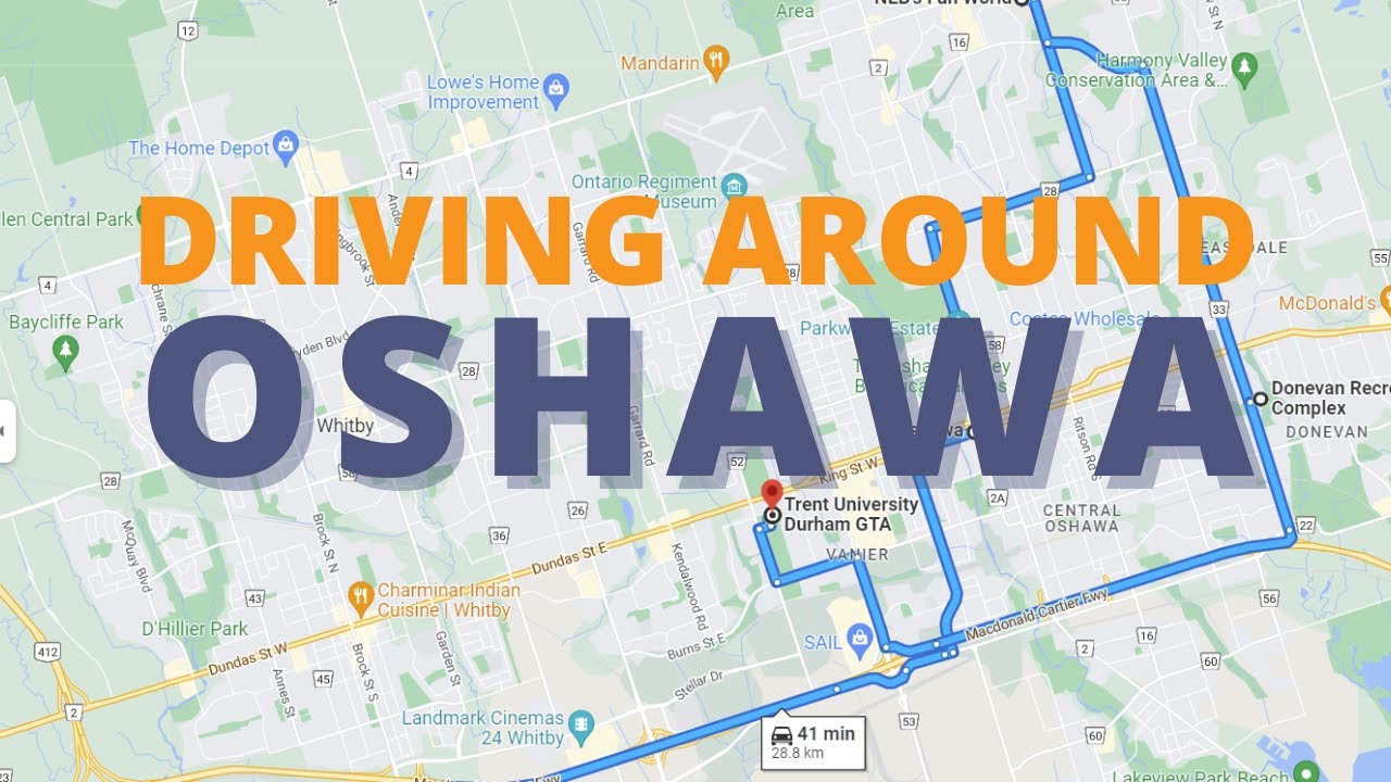 Oshawa City Drive - 4K | Driving Around the City of Oshawa Ontario ...