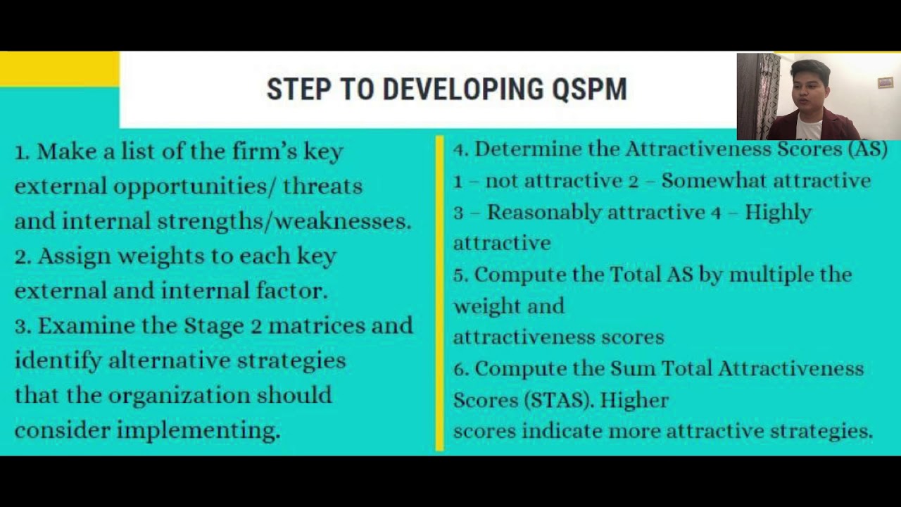 Quantitative Strategic Planning Matrics (QSPM) - YouTube