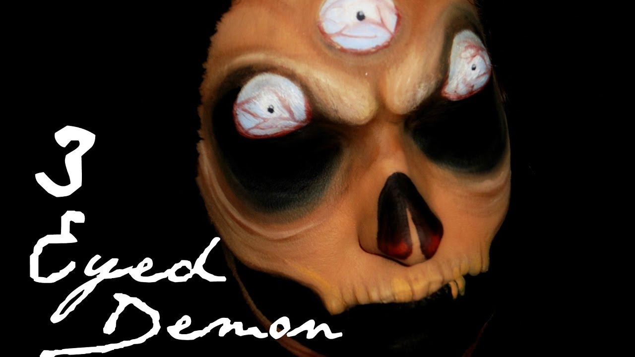 3 Eyed Demon Skull Face Painting Tutorial - YouTube