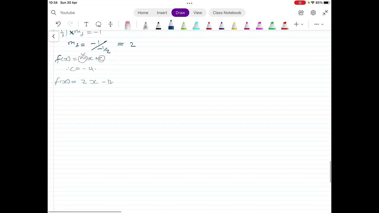 How to find the equation of a linear graph given two points, one point ...