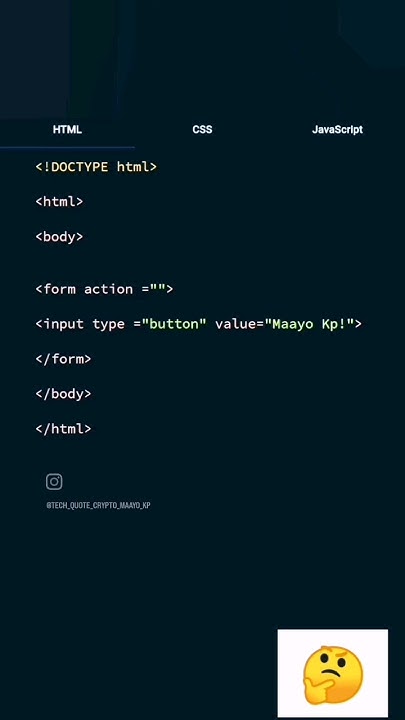 Create A Button In Htmlhtml Htmlcoding Code Coding Coder Short Shorts Trending Youtube