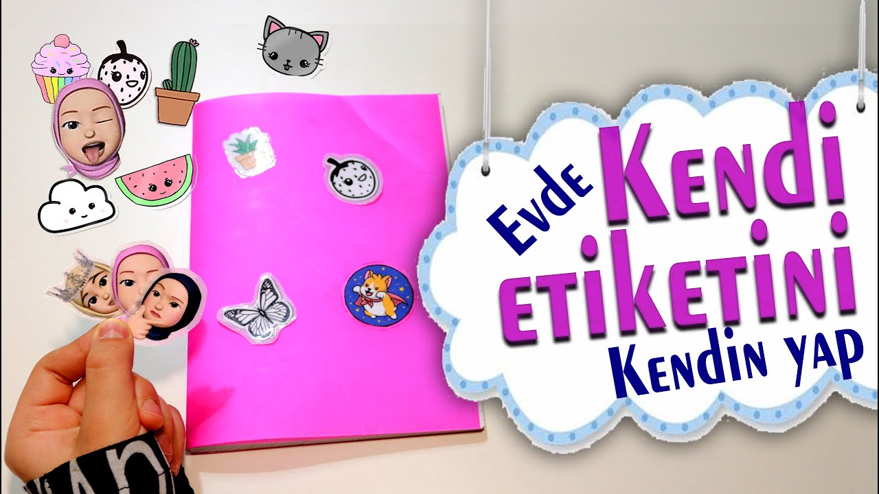 Sticker - etiket - çıkartma yapılışı / evde sticker yapımı - YouTube