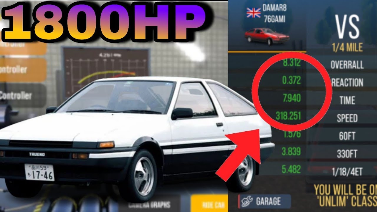 1.800HP Toyota AE86 Trueno Drag Tune in CPM2 | Car Parking Multiplayer 2 - YouTube