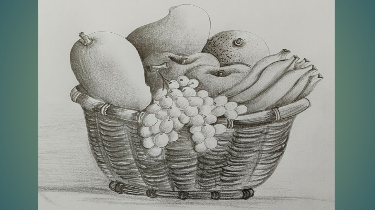 How to Draw Fruits Busket Easily Step by Step#Fruits Busket Drawing ...