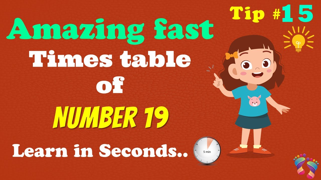 How to Write Multiplication Table of Number 19 | Speed Math Tips ...