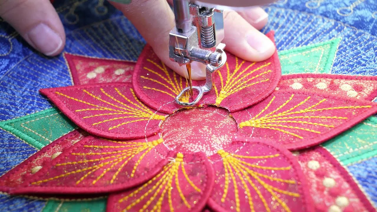 How to Add the 3D Petals to the Poinsettia - Machine Embroidery ...