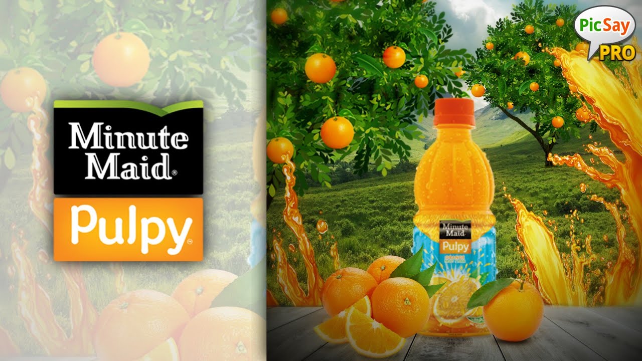 Pulpy orange advertising poster design in Picsay pro | Picsay pro ...