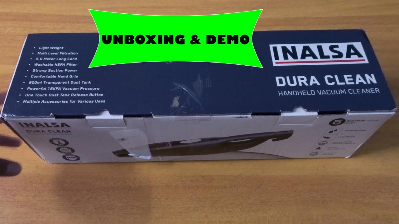 Inalsa Dura Clean hand held vacuum cleaner - YouTube