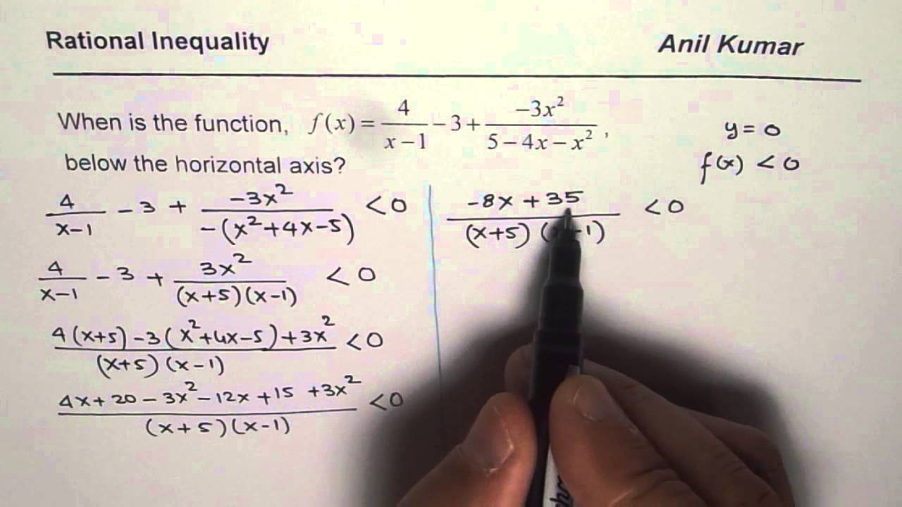 Solve Complicated Rational Inequality - YouTube