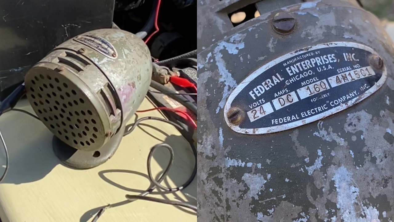 Military 24v siren Federal siren model 160 - YouTube