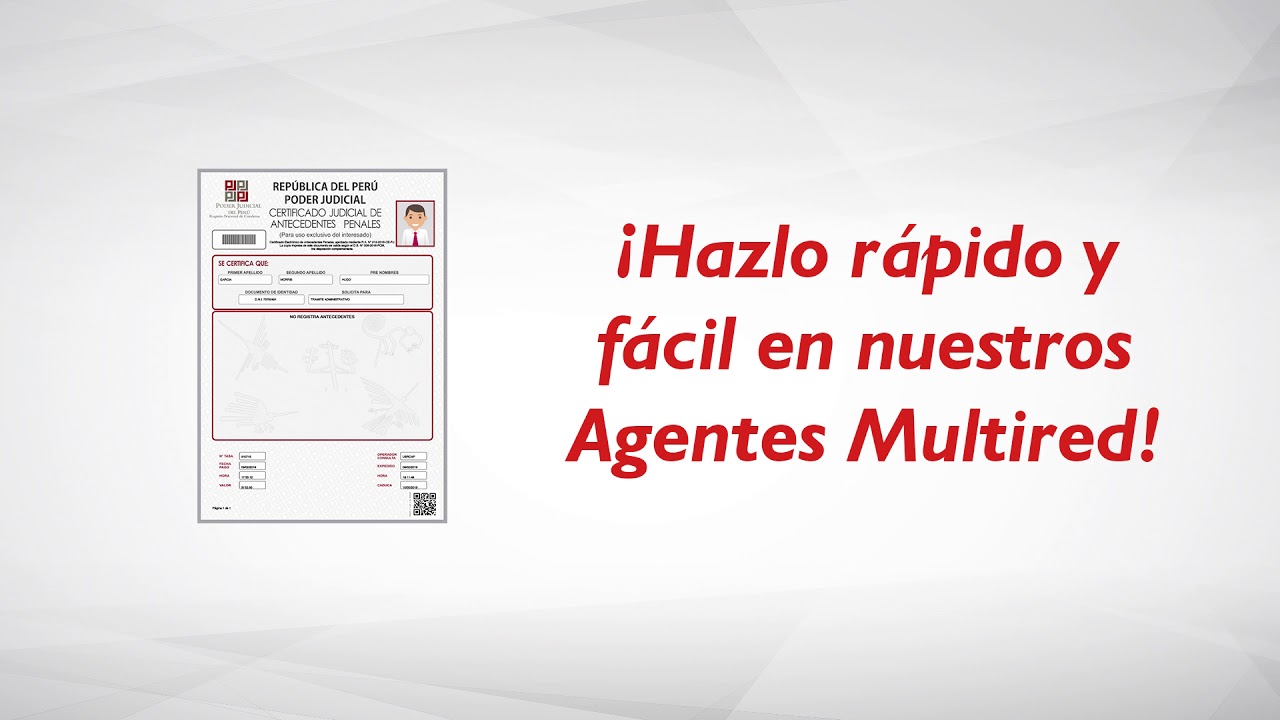 Realiza el pago de antecedentes penales a través de los Agentes ...