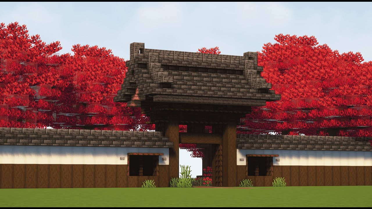Minecraft | Japanese Gate Tutorial - YouTube