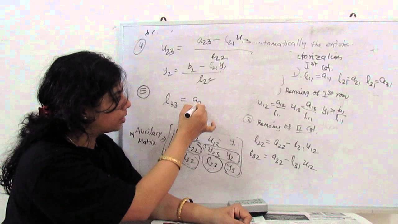 solution of system of linear equations - Crout's method - YouTube