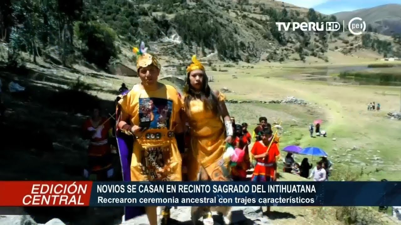 Novios deciden protagonizar boda al ancestral estilo inca - YouTube