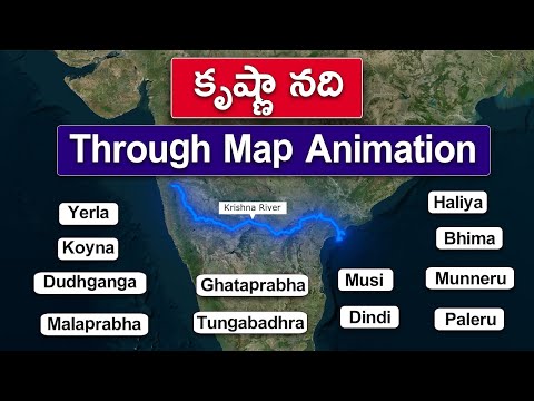 Krishna River Through Map Animation | Indian River System | iRise Academy