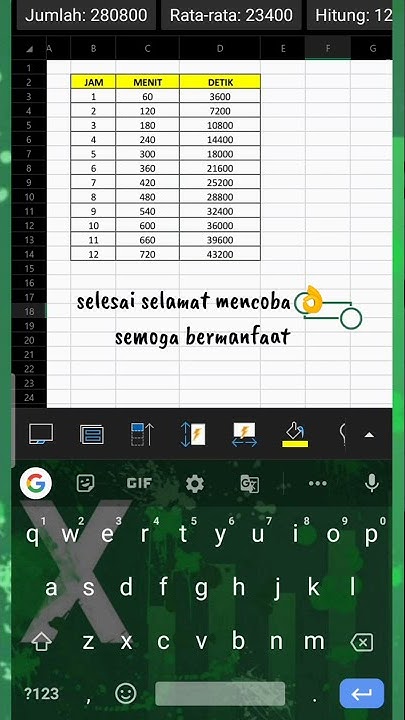 Cara Konversi Jam Ke Menit dan Detik di Excel | Tutorial Excel Android #shorts #excel #tutorial ...