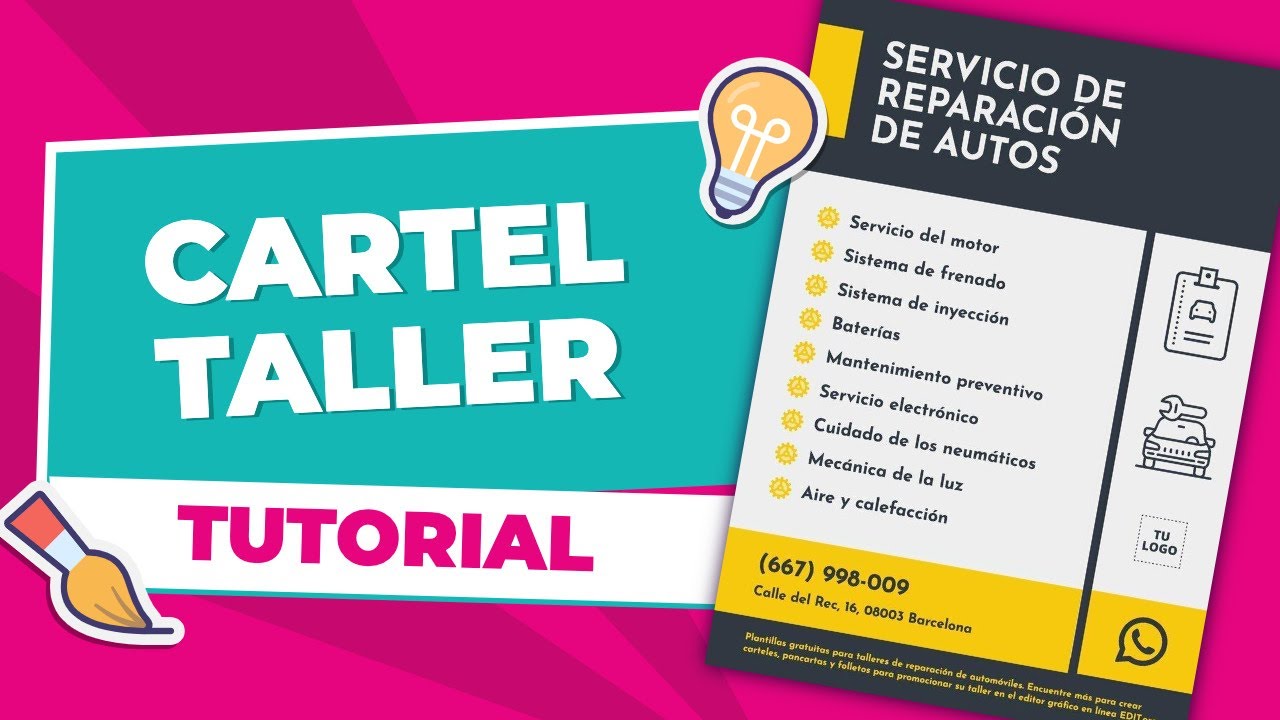 Haz un CARTEL de TALLER MECÁNICO y logra MÁS CLIENTES #diseños # ...