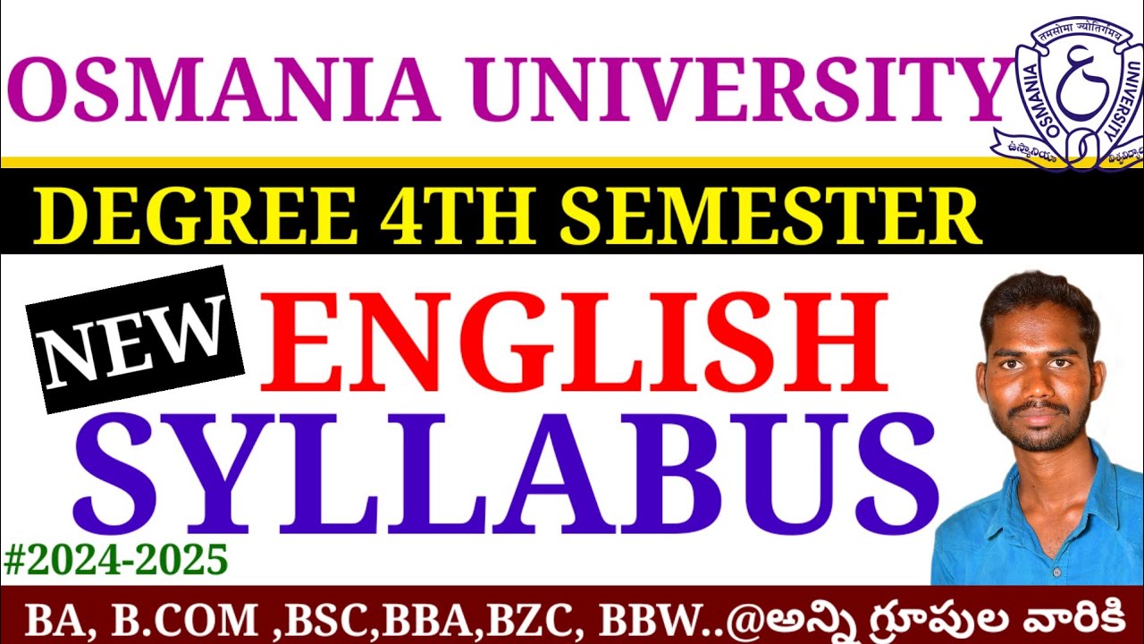 Degree 4th semester Osmania University English new Syllabus explanation 2024-25 ...