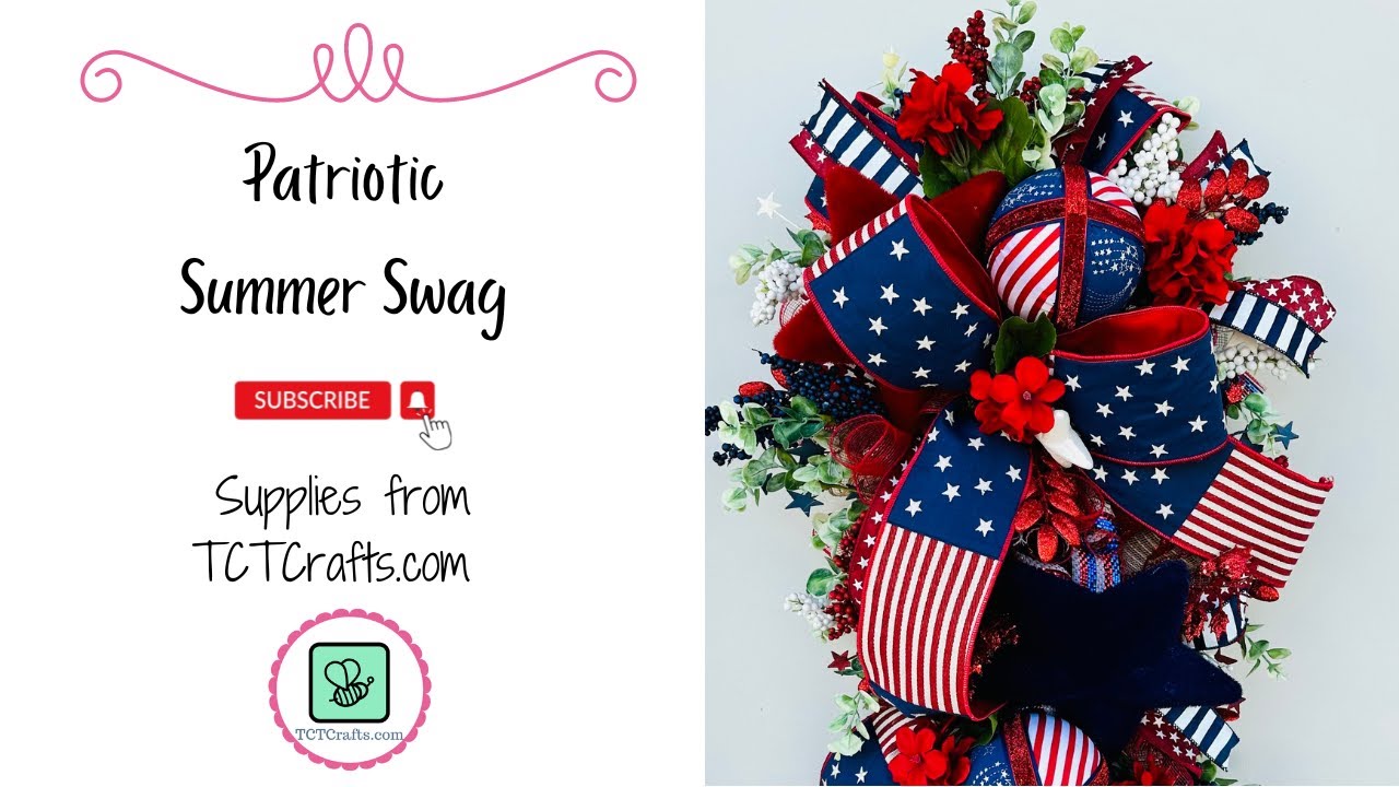 DIY Patriotic Swag Tutorial: Festive Decoration for Fourth of July and ...