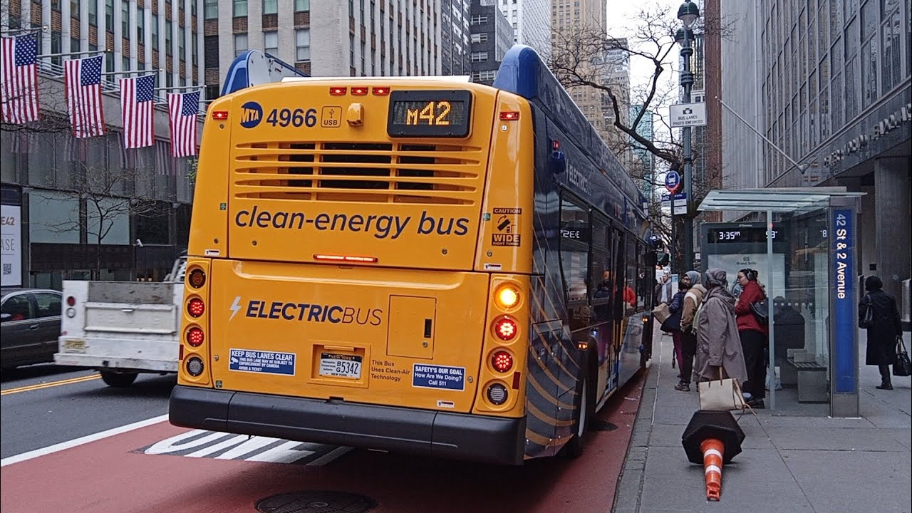 2023-2024 New Flyer XE40 M42 Bus passing up 42nd Street - YouTube