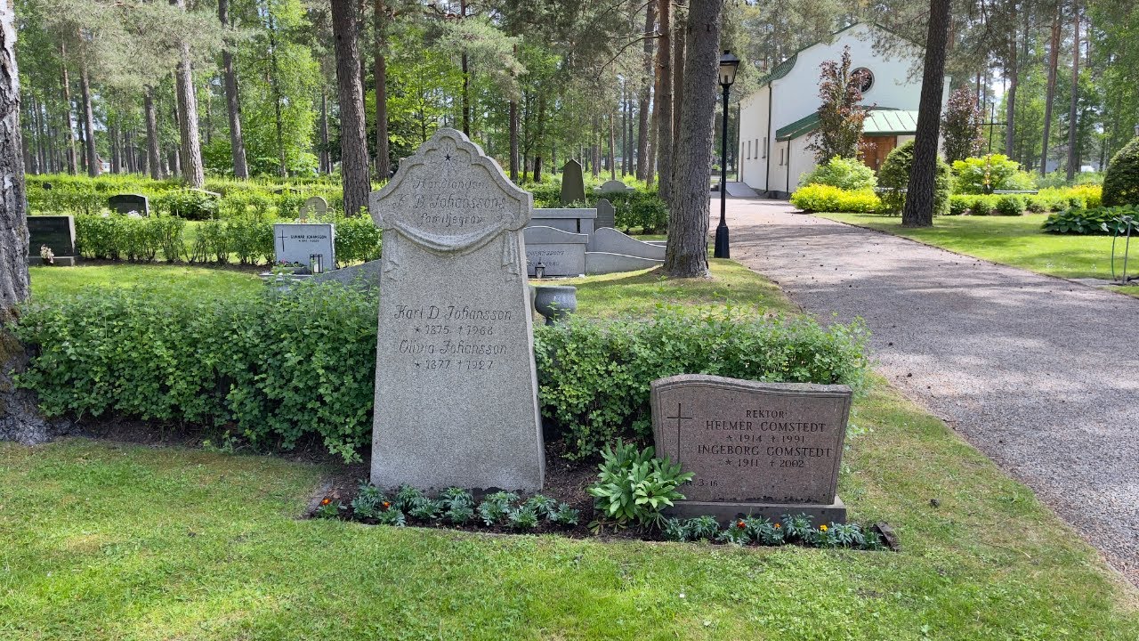 Skillingaryds kyrkogård - Karl David Johanssons familjegrav - YouTube