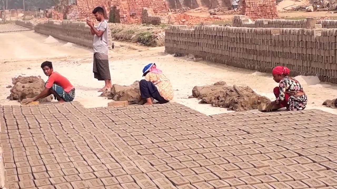 How To Make Manual Clay Bricks Process || Brick Making Equipment - YouTube