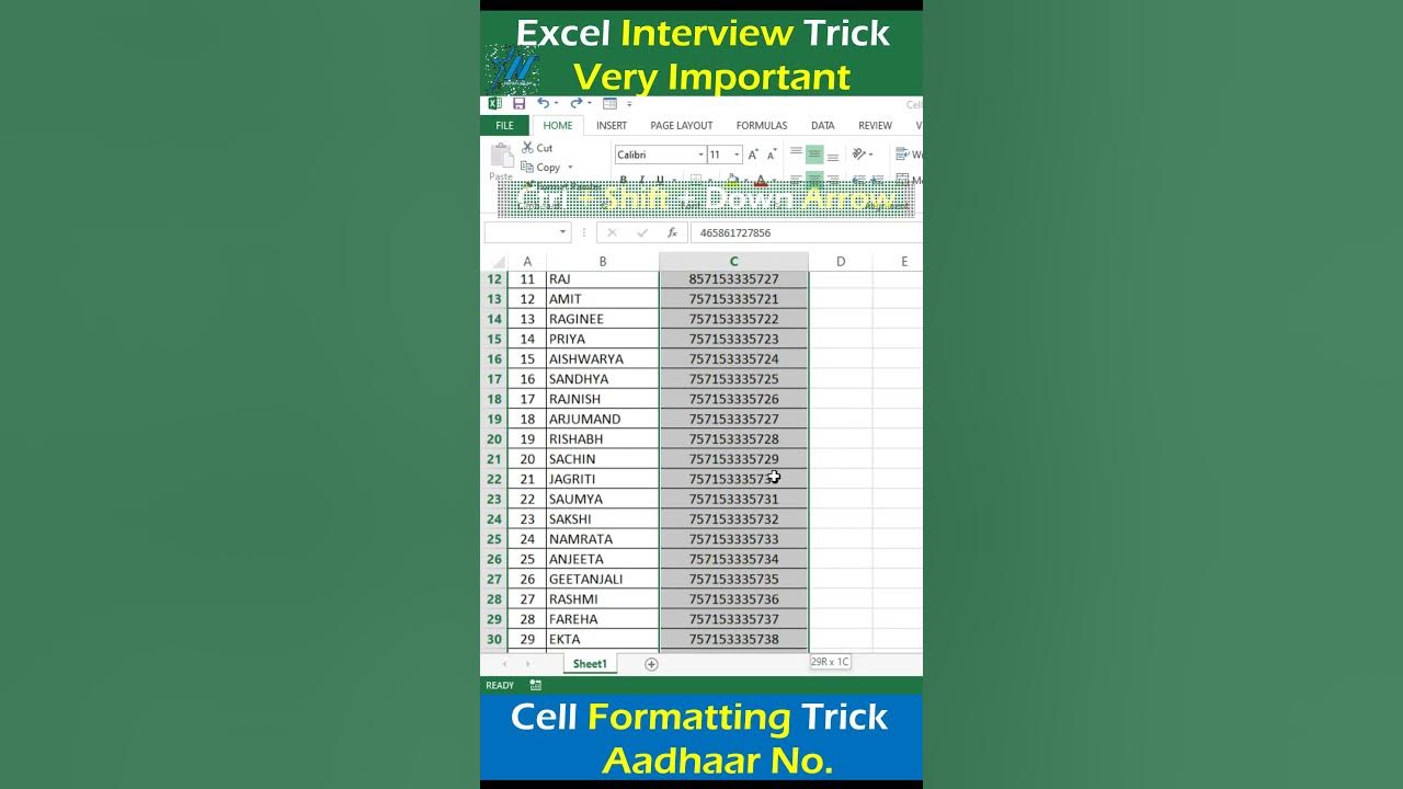 Excel Me Number Separate Karo 😮 Custom Format Cell #shorts - YouTube