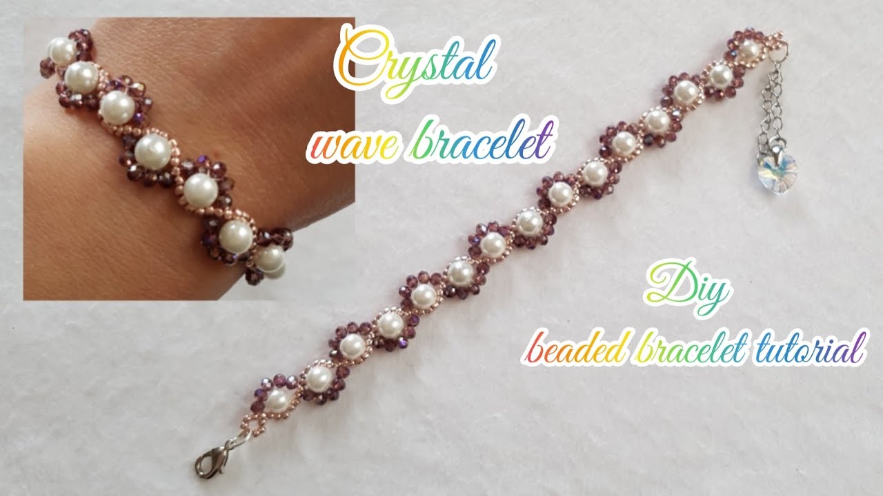 Crystal wave bracelet/Easy and elegant bracelet/Beaded bracelet ...