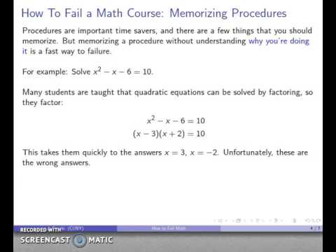How to Fail a Math Course - YouTube