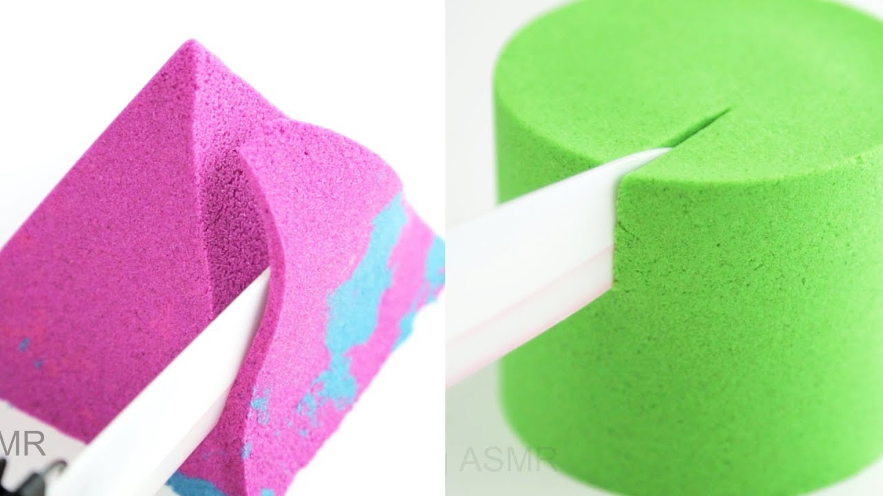 16 Very Satisfying Kinetic Sand Cutting Video Compilation - YouTube