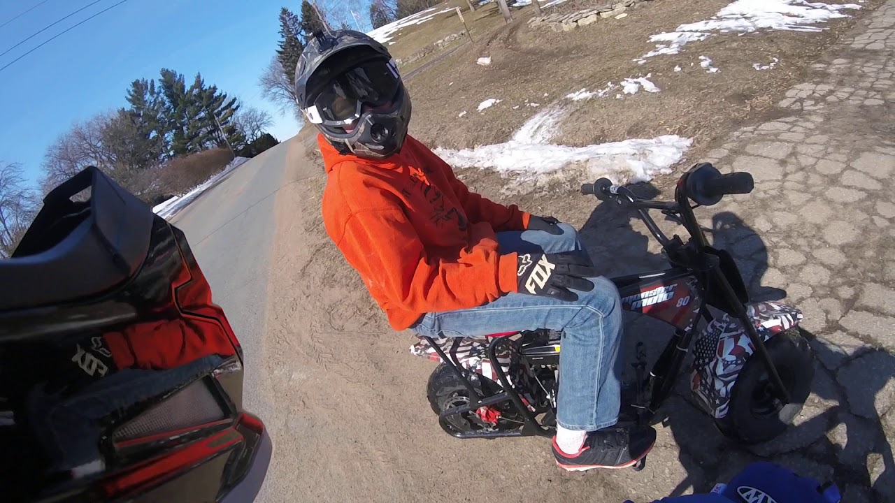 Riding mini bikes - YouTube