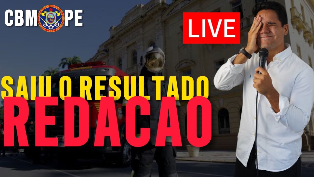 Concurso CBMPE: LIVE com o resultado da redação dos bombeiros de ...